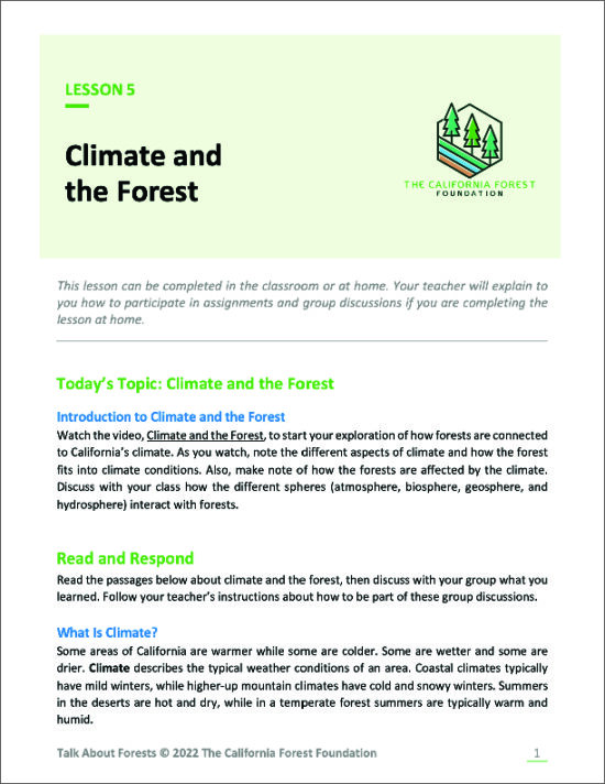 Curriculum - The California Forest Foundation